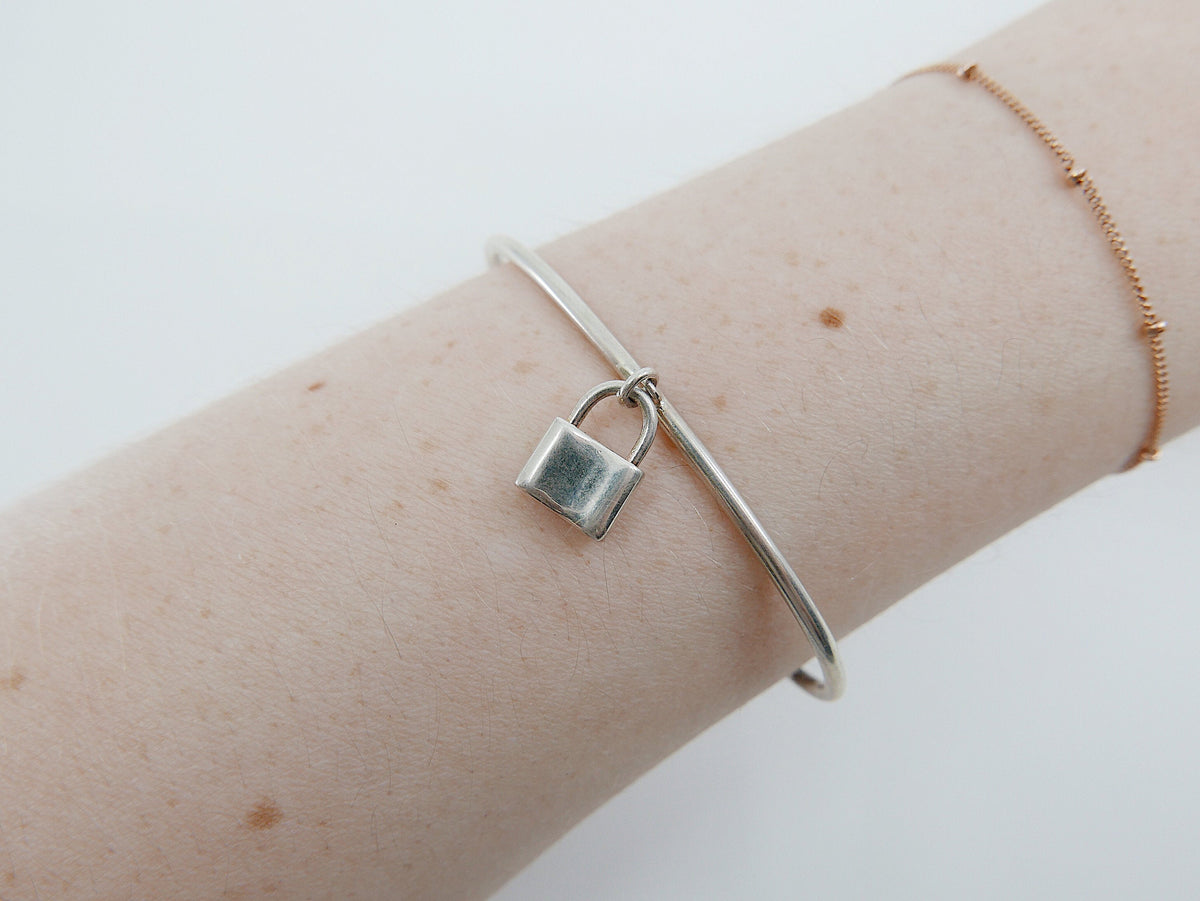 Silver Lock Cuff Bracelet | Mason Grace
