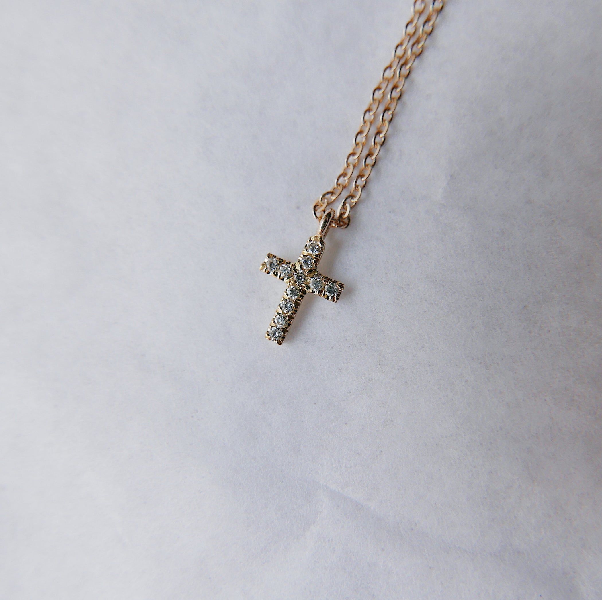 Mini Diamond Cross Necklace | Mason Grace