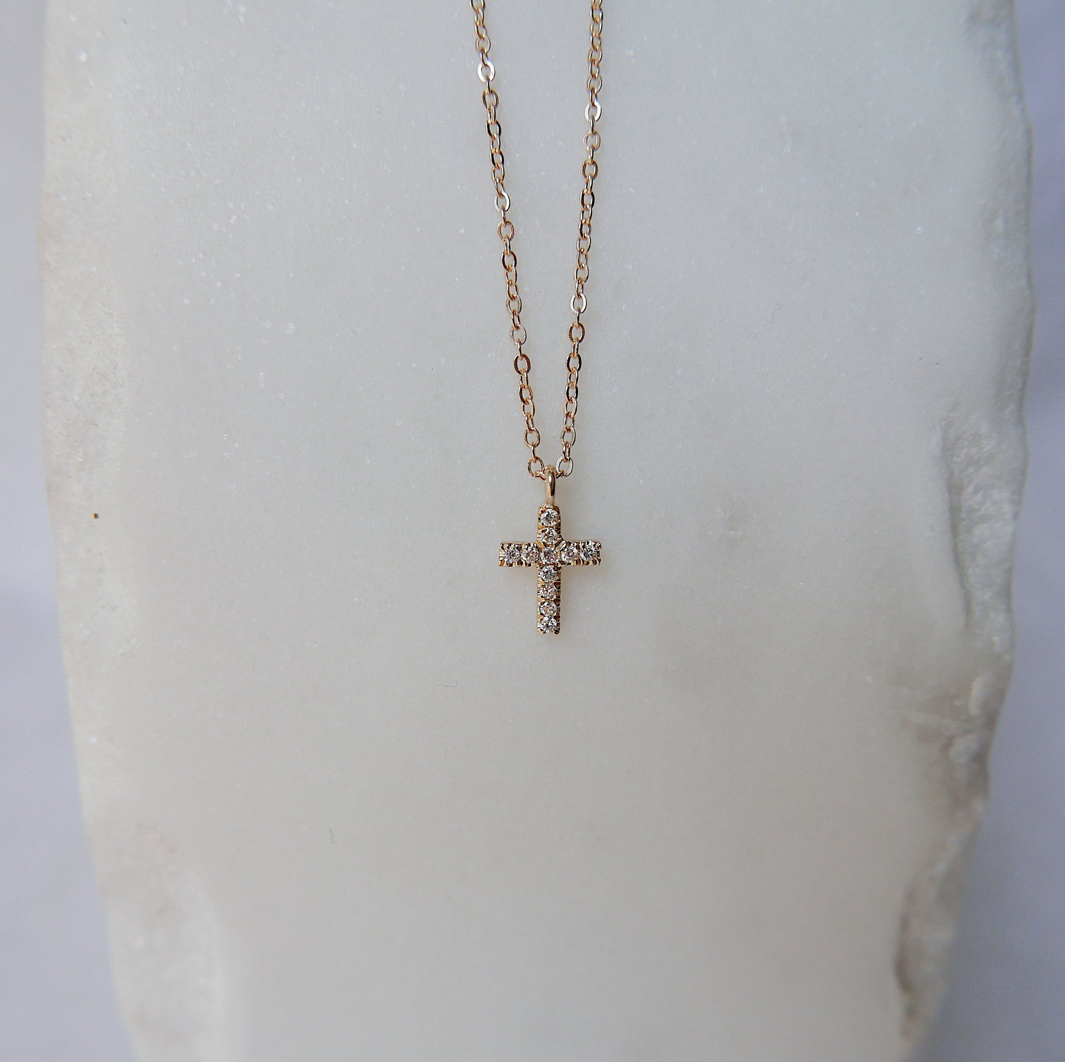 Mini Diamond Cross Necklace | Mason Grace