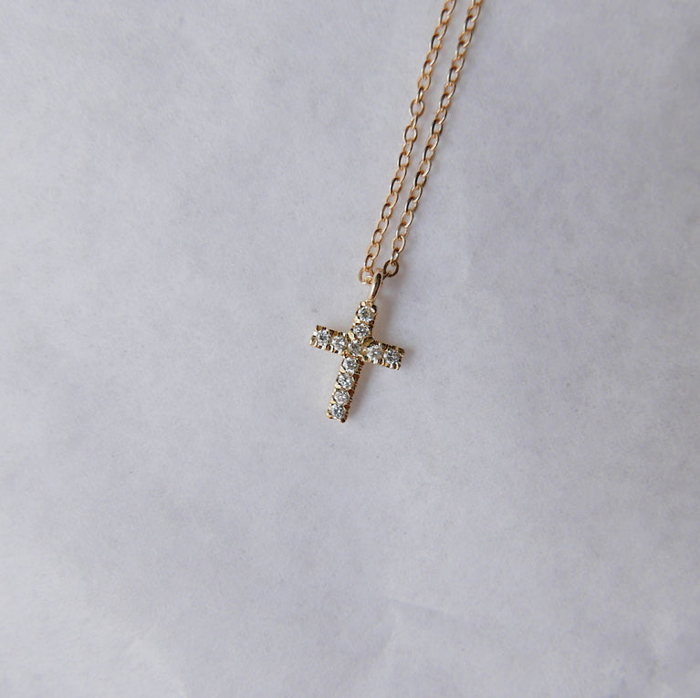 Mini Diamond Cross Necklace | Mason Grace
